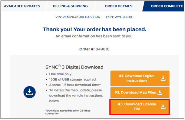 What should I do if I get an "LST_ERR05" message when updating my SYNC 3 Navigation map?