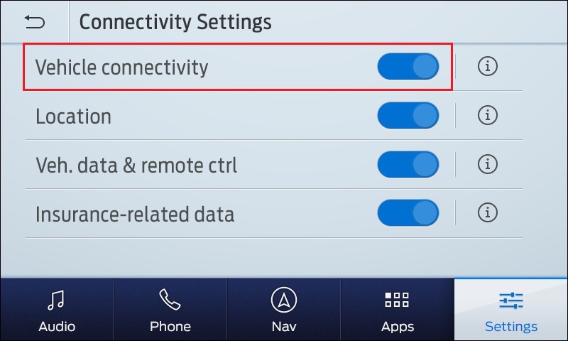 SYNC 4 Change Connectivity Settings