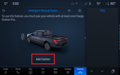 How do I set up Ford Home Backup Power on my Charge Station Pro?