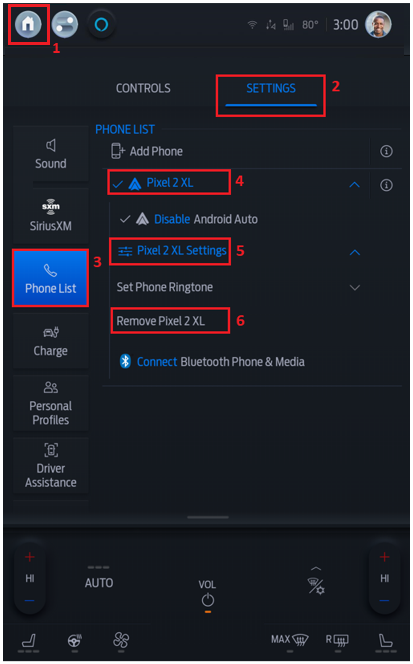 How do I delete a paired device using SYNC?