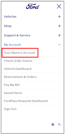 How do I update my contact information on my Ford accounts?