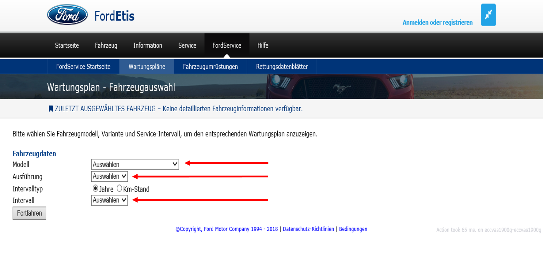 So finden Sie Serviceintervalle bei Ford Etis