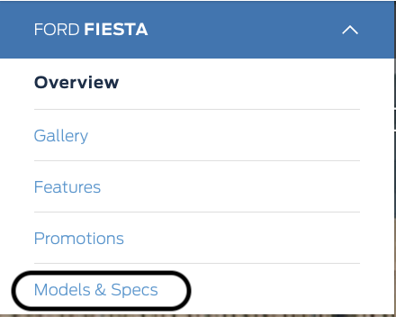 Where can I Find Ford Vehicle Model Specifications?
