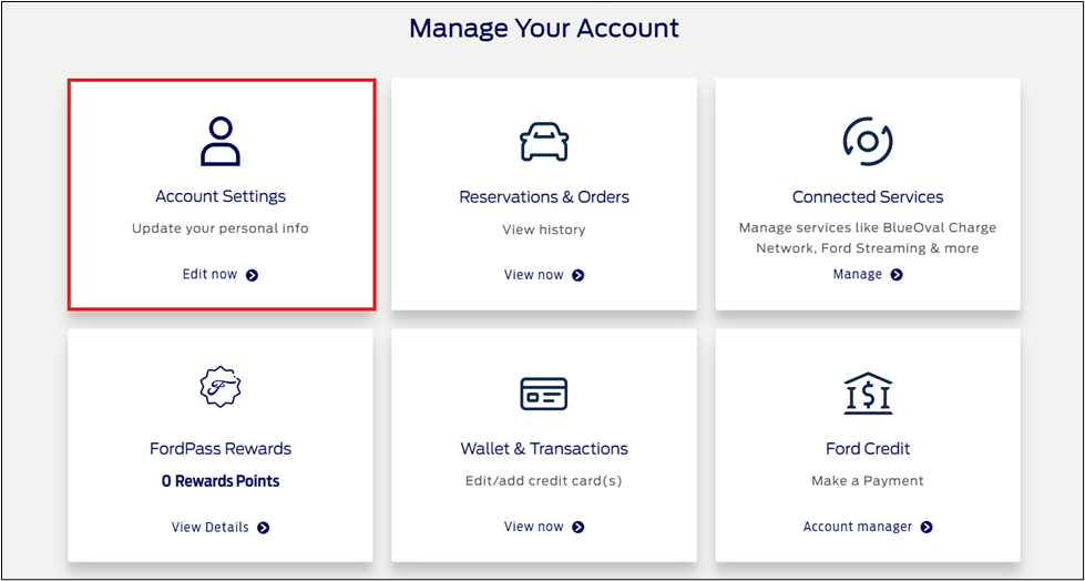 How do I update my Ford account or FordPass username?