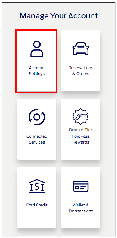 How do I update my contact information on my Ford accounts?